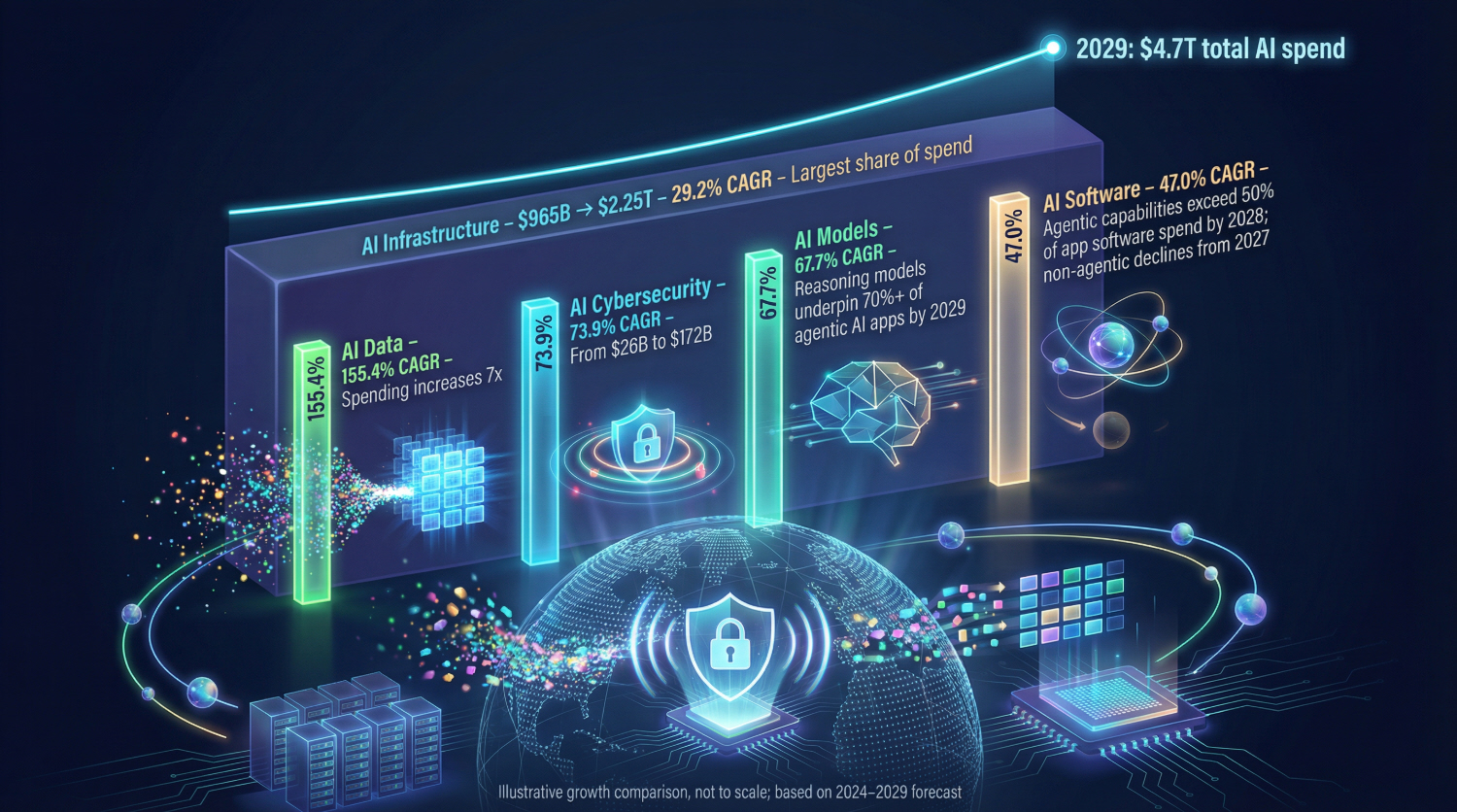 AI spending hits $4.7T by 2029 as data and security lead